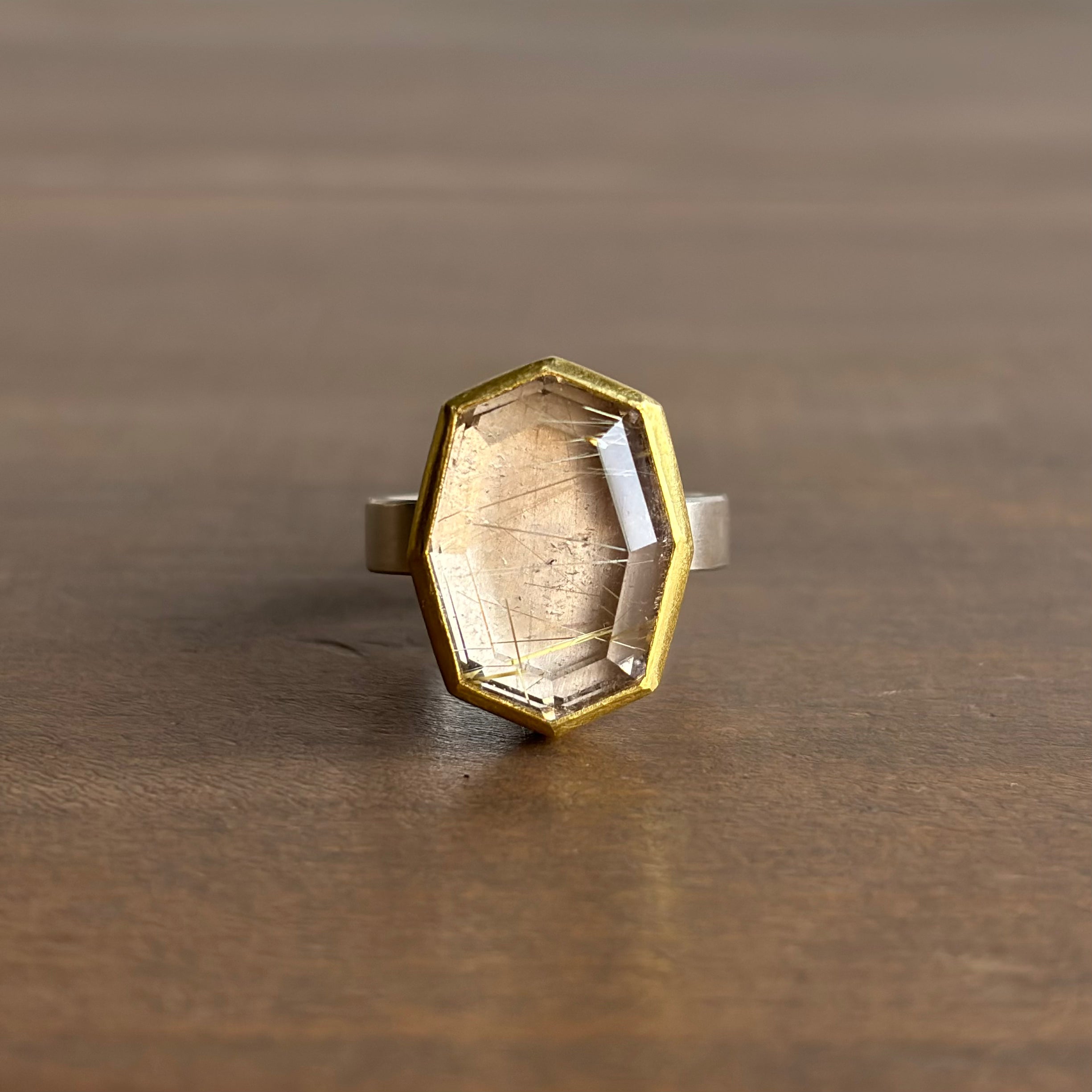 Large Smoky Rutilated Quartz Tablet Ring – Meeka Fine Jewelry