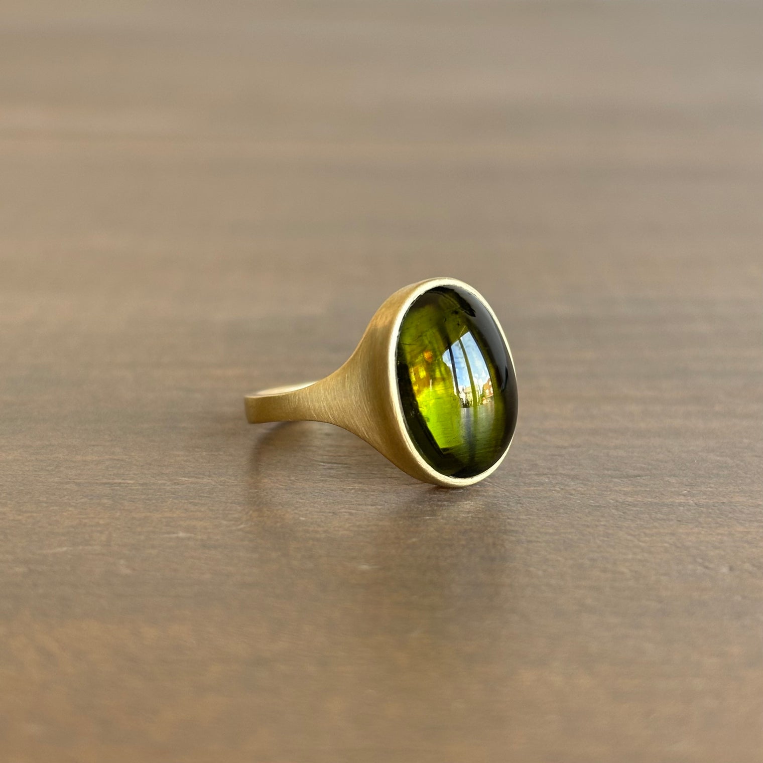 Moss Green Tourmaline Cabochon Cast Ring – Meeka Fine Jewelry