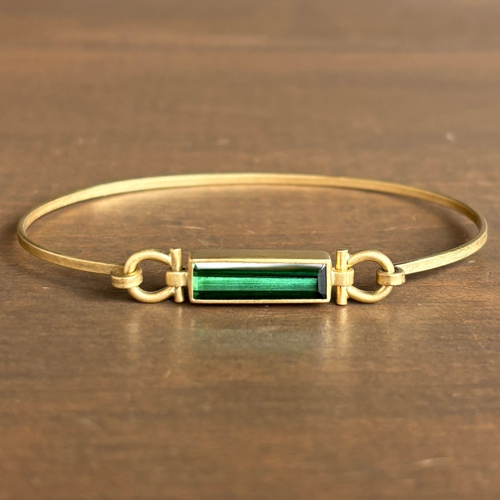 Long Green Brazilian Tourmaline Bar Hinged Bracelet – Meeka Fine Jewelry