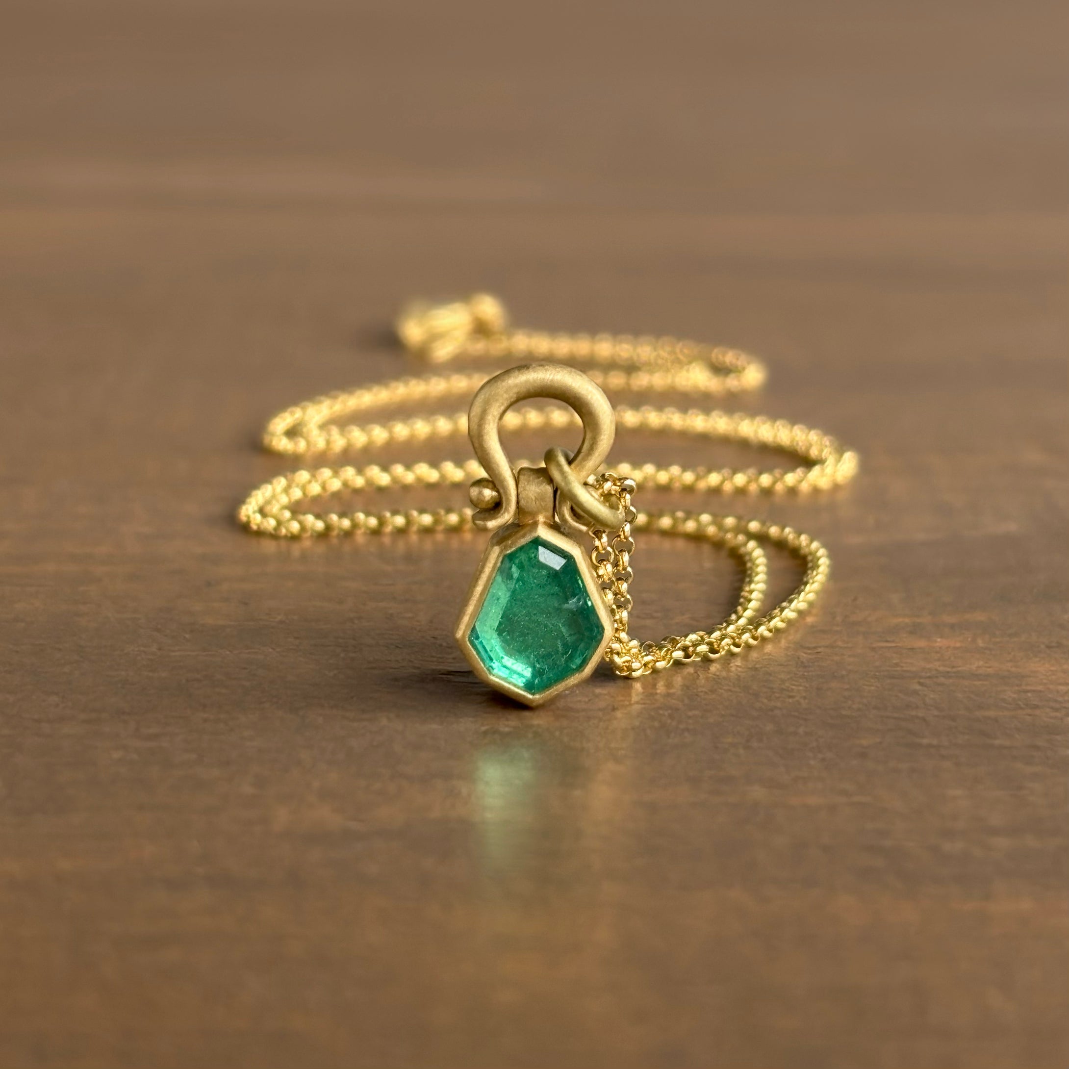 Small Octagon Emerald Shield Pendant – Meeka Fine Jewelry